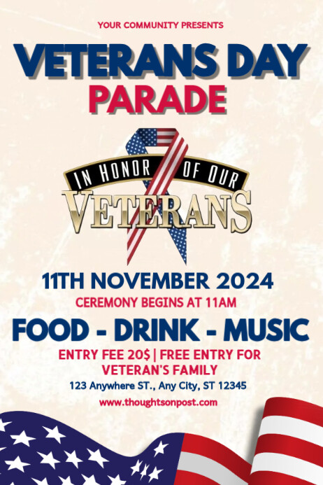 Veterans Day Parade Poster. Template | PosterMyWall