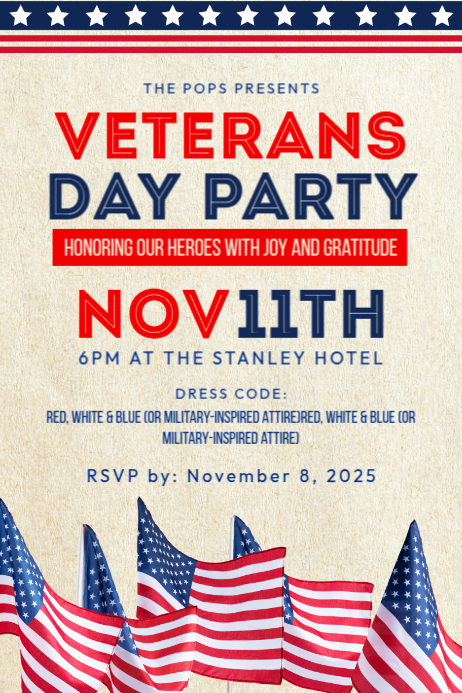 Veterans day party invitation Template | PosterMyWall
