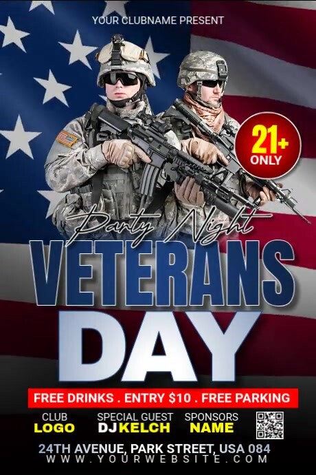 Plantilla de Veterans Day Party Night | PosterMyWall