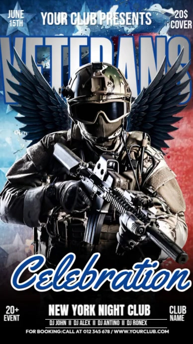 Veterans Day Party Night Template | PosterMyWall