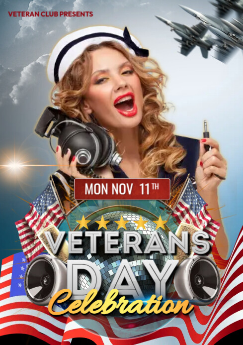 Veterans Day Party Poster Template | PosterMyWall