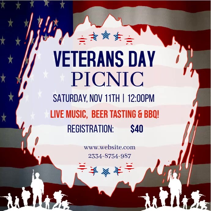 Copy of veterans day picnic invitation template (1) | PosterMyWall
