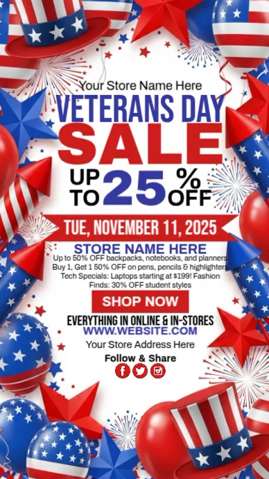 Veterans Day Sale Ads Template | PosterMyWall