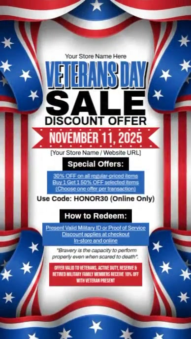 Veterans Day Sale Template | PosterMyWall