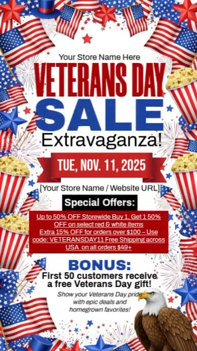 Veterans Day Sale Template | PosterMyWall