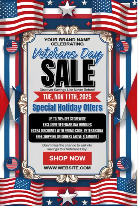 Veterans Day Sale Template | PosterMyWall