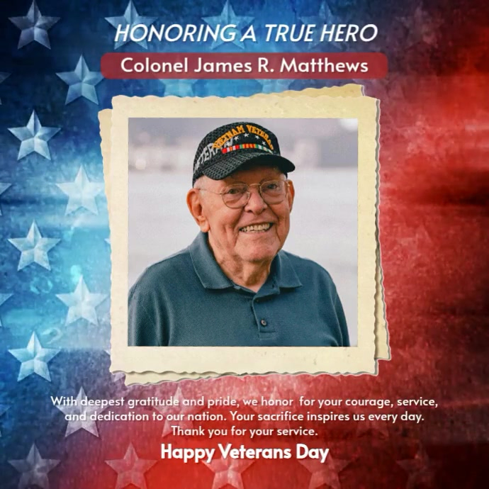 Veterans Day Tribute Photo Post Template | PosterMyWall