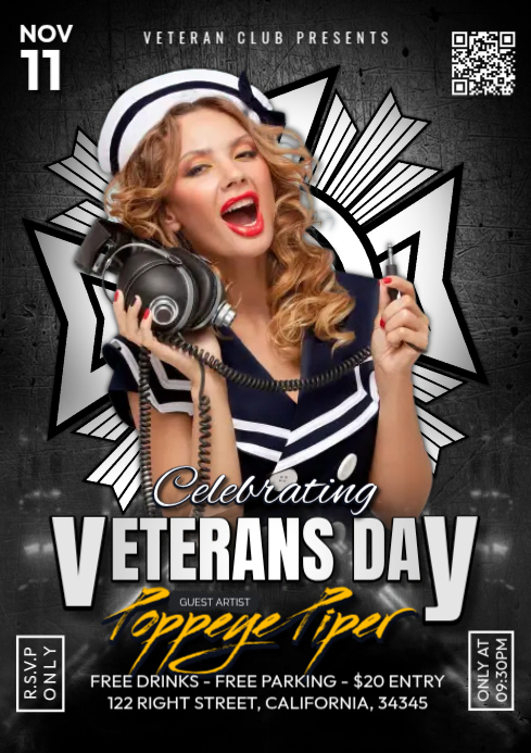 Veterans Gray Party Design Template | PosterMyWall