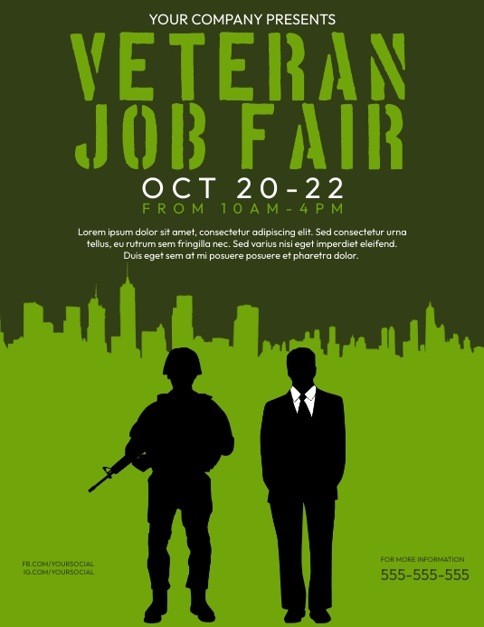 Veterans Job Fair Flyer Poster Template | PosterMyWall