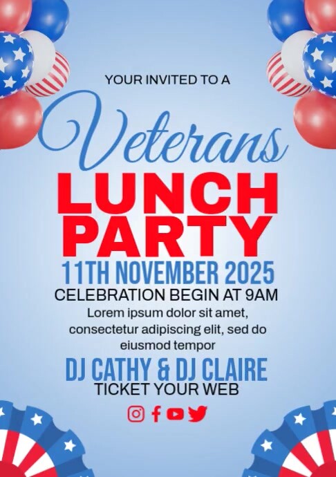 Veterans Lunch Party Template | PosterMyWall