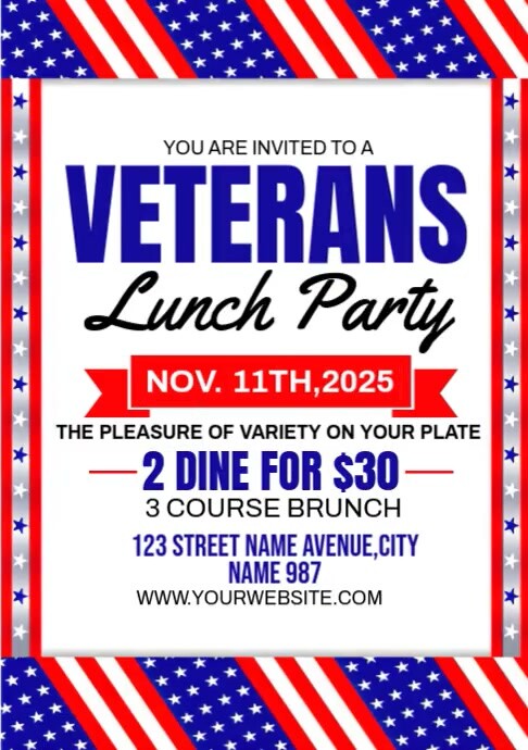 Veterans Lunch Party Template | PosterMyWall