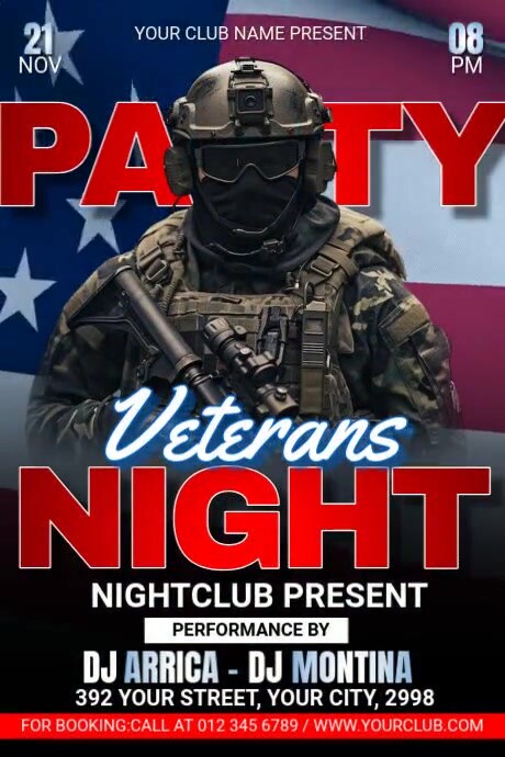 Veterans Party Night Template | PosterMyWall