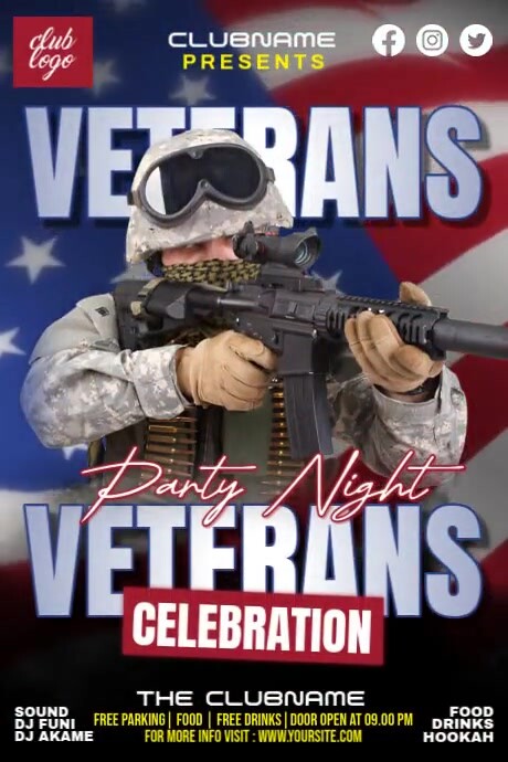 Plantilla de Veterans Party Night | PosterMyWall