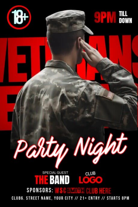 Veterans Party Night Template | PosterMyWall