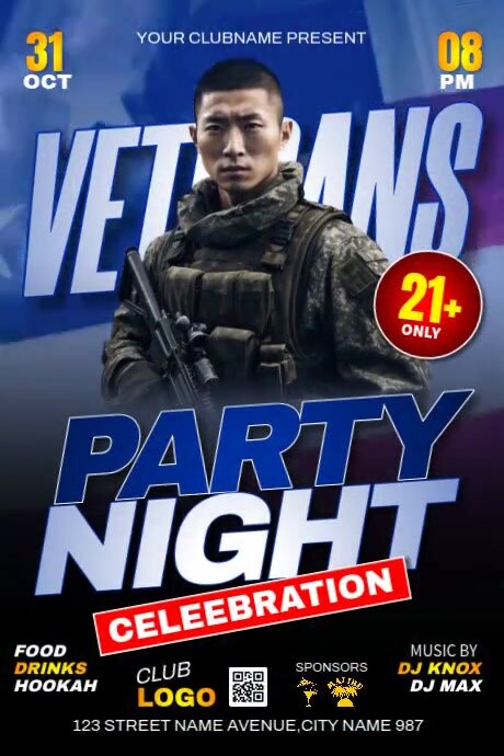 Veterans Party Night Template | PosterMyWall