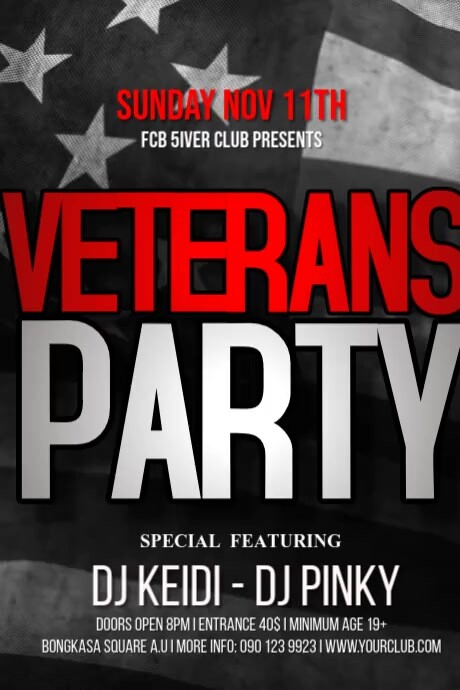 Veterans Party Video Template | PosterMyWall