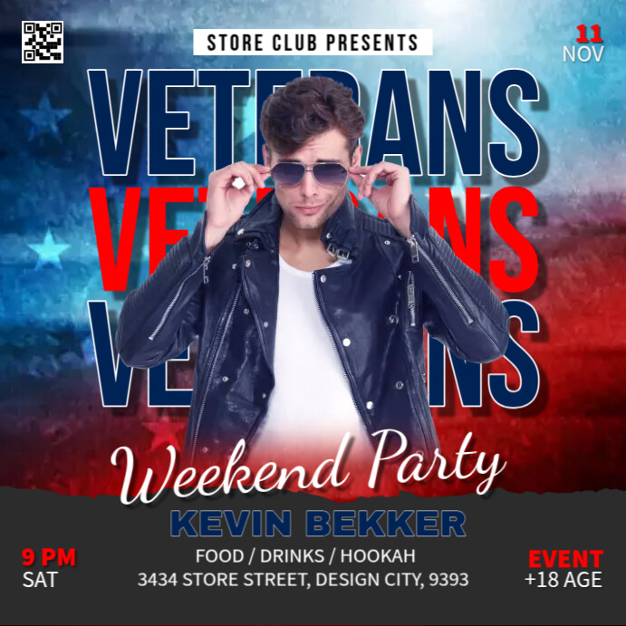 Plantilla de Veterans Weekend Party | PosterMyWall