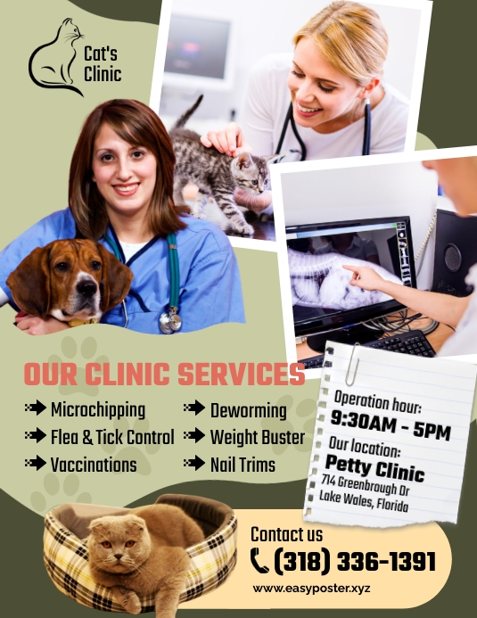 Veterinar Clinic Services Flyer Template | PosterMyWall