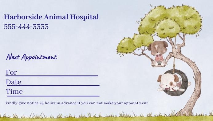 Veterinarians Dog Appointment Card Template | PosterMyWall