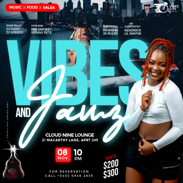 Copy of Vibes and Jams Club Event Party Flyer for Social Media ...