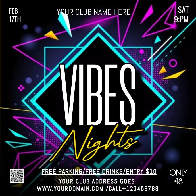 VIBES NIGHT (1) Template | PosterMyWall