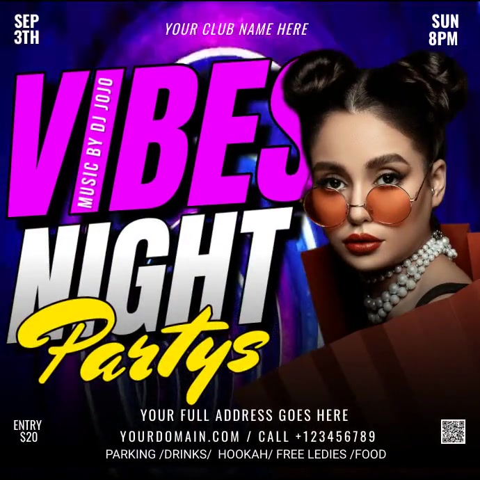 VIBES NIGHT (2) Template | PosterMyWall