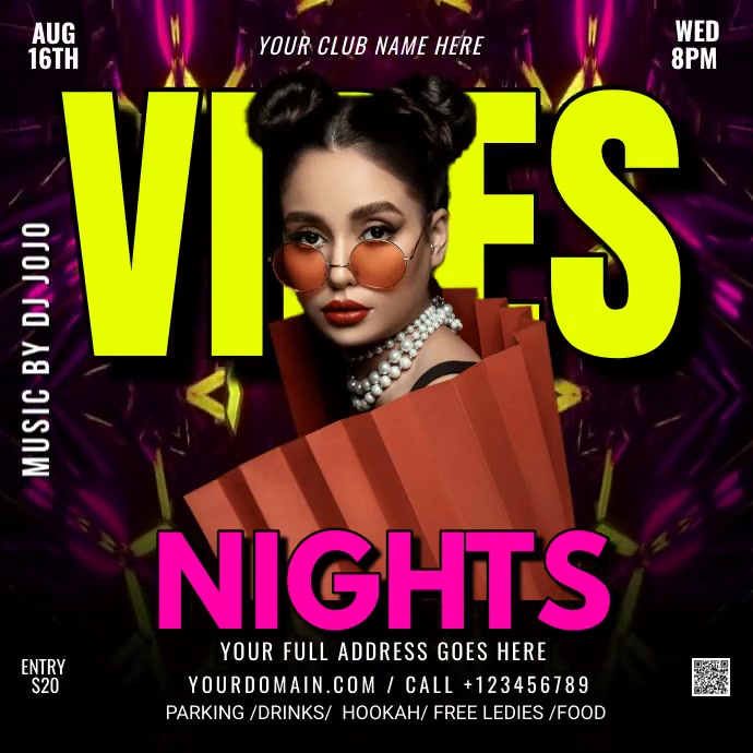VIBES NIGHT (2) Template | PosterMyWall