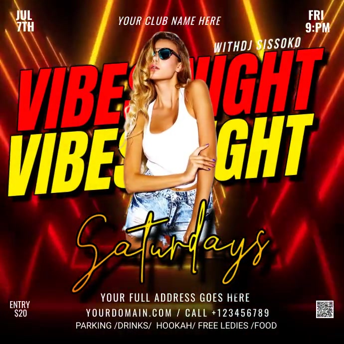 VIBES NIGHT Template | PosterMyWall