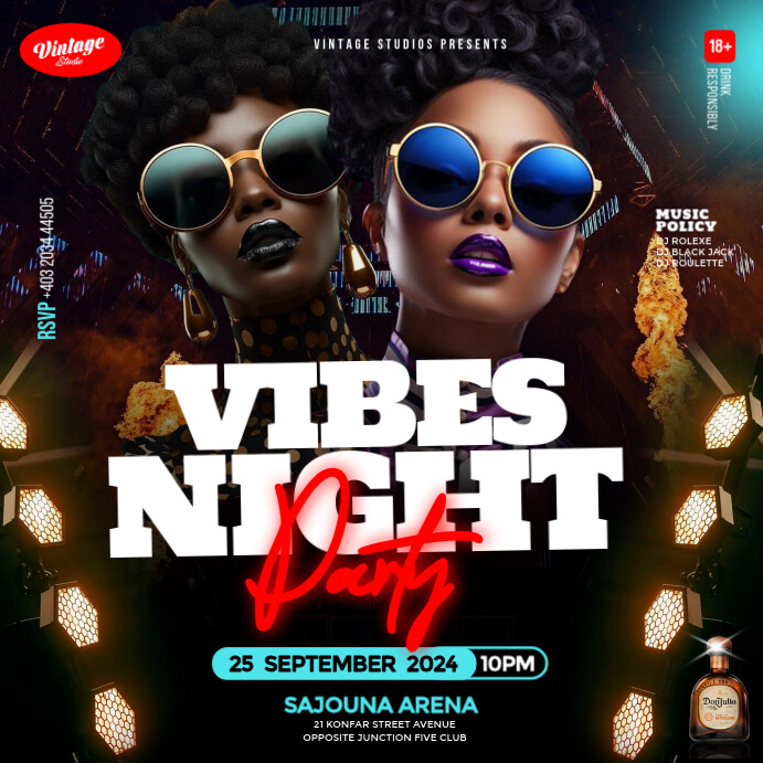 Vibes Night Party Flyer for Social Media | PosterMyWall