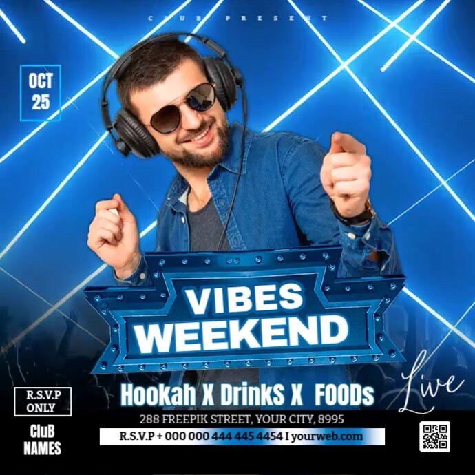 Vibes Weekend Party Template | PosterMyWall