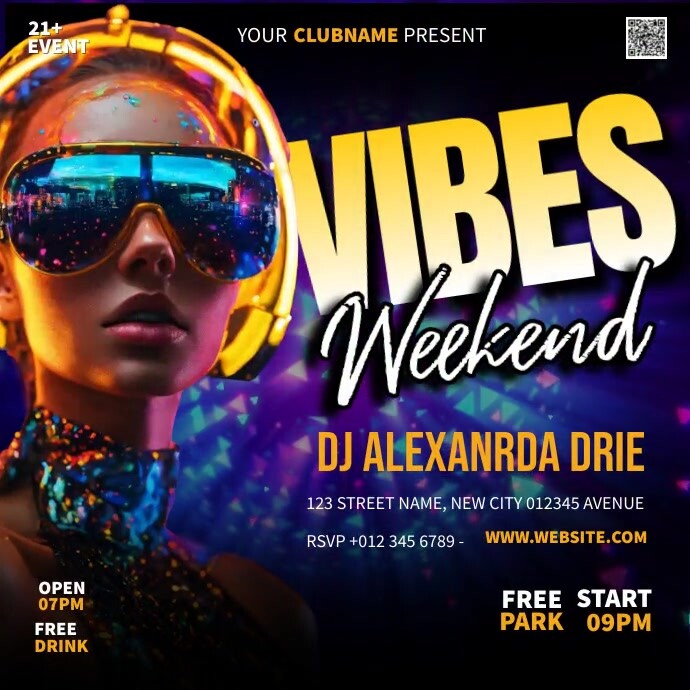 Plantilla de Vibes Weekend Party | PosterMyWall