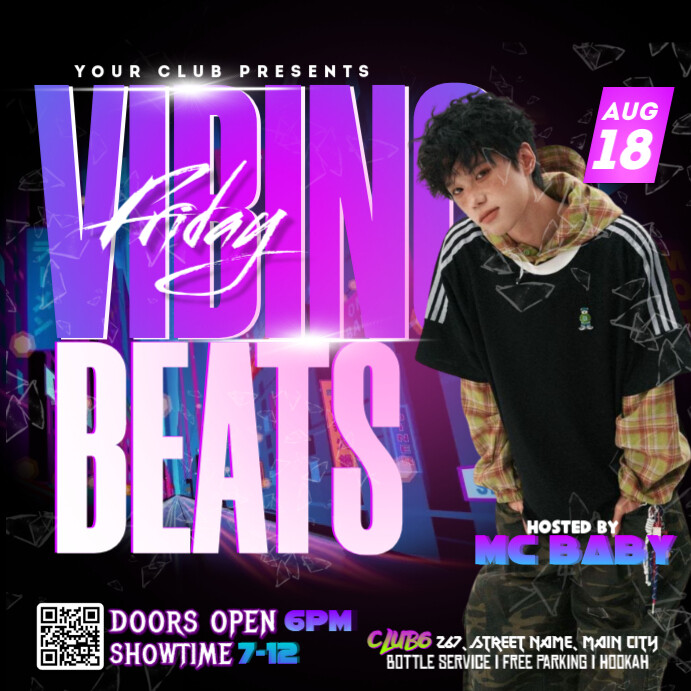 Vibing Beats Friday Template | PosterMyWall