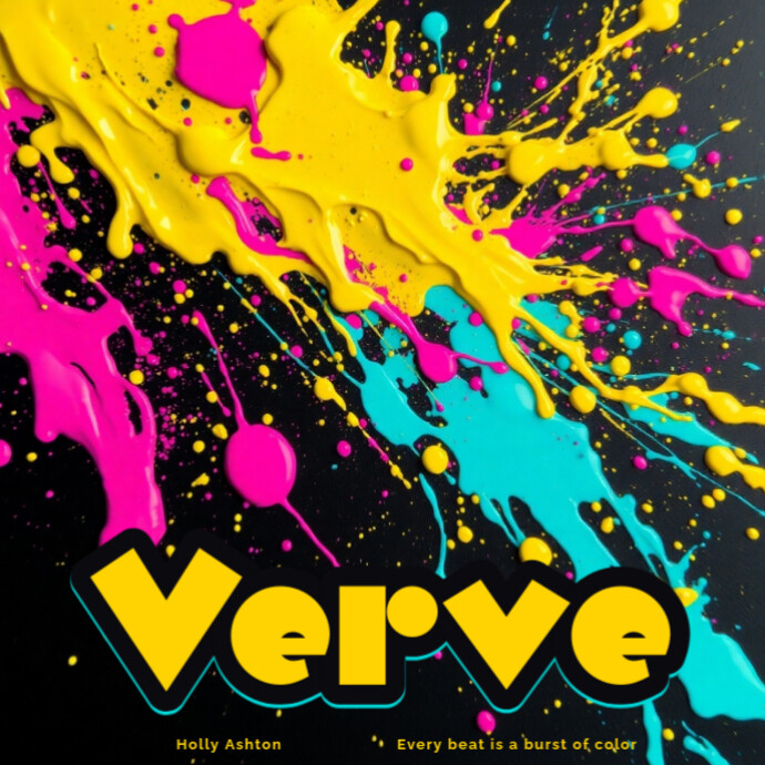 Vibrant Abstract Music Album Cover Template – Verve by Holly Ashton ...