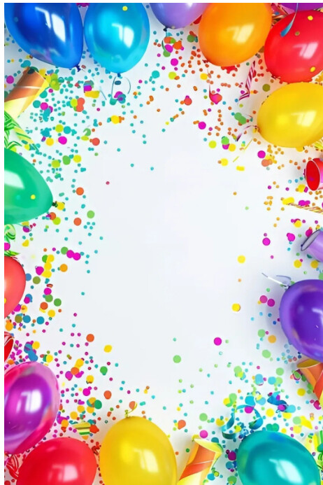 Vibrant Balloon Celebration Frame Template | PosterMyWall