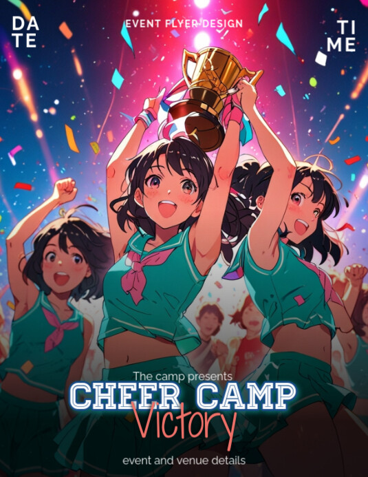 Vibrant Cheer Camp Victory Celebration Backdrop Designs for Youth ...