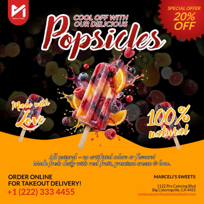 Plantilla de Vibrant Chill: Luxury Gourmet Popsicle Promo | PosterMyWall