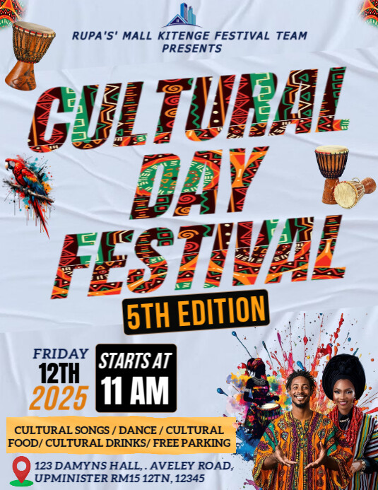 Vibrant Cultural Festival Poster Colourful Heritage Editable Design ...