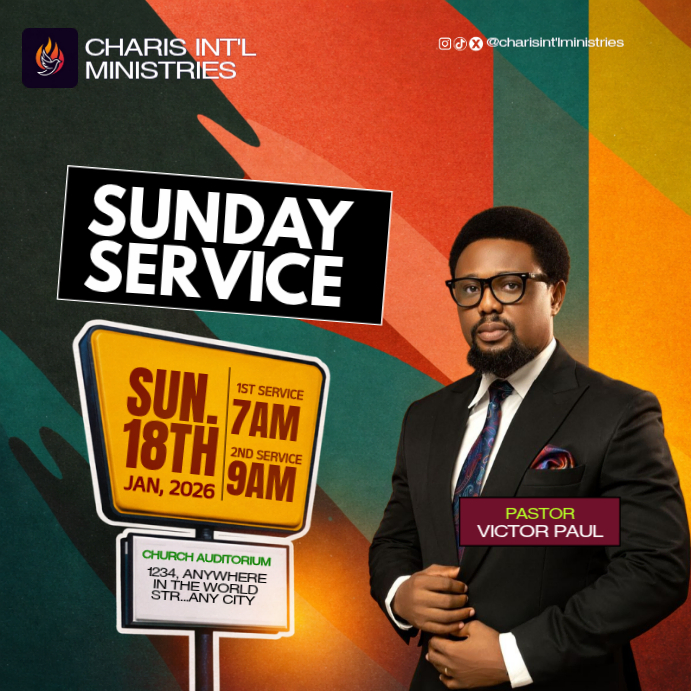 Plantilla de Vibrant Dual Sunday Service Church Flyer Template ...