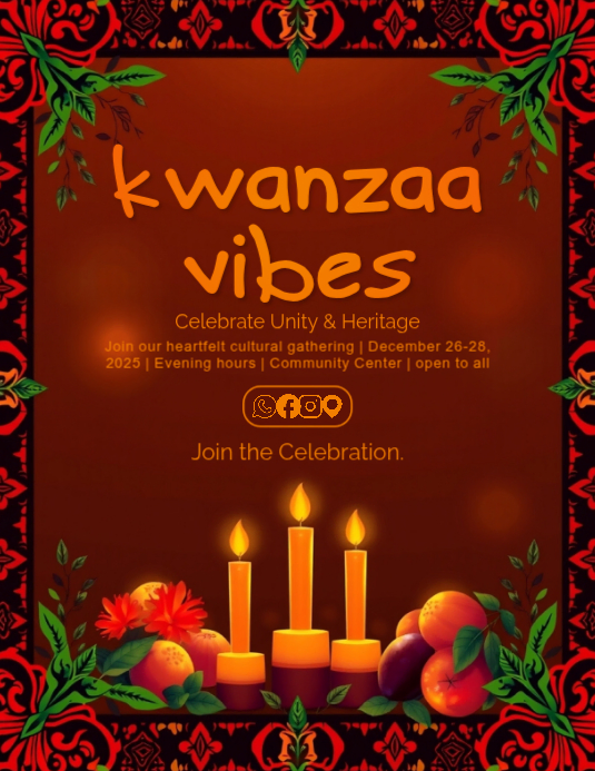 Vibrant Framed Kwanzaa Kinara Candles African Patterns Red Black Green ...