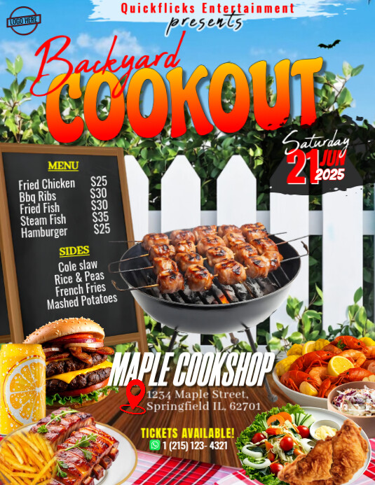 Copy of Vibrant Maximalist 3D Backyard Cook Out Flyer (us Letter ...