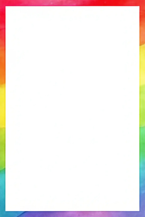 Vibrant rainbow watercolor border template | PosterMyWall