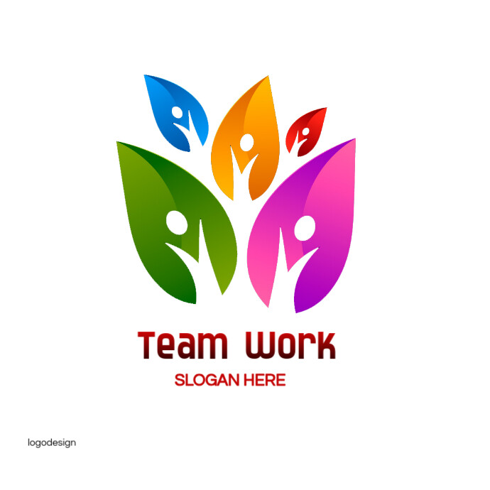 Copy of Vibrant Teamwork Logo with Abstract Figures for Collaboration ...