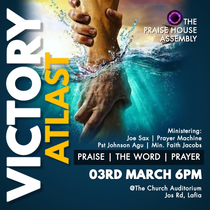 Victory atlast church flyer Template | PosterMyWall