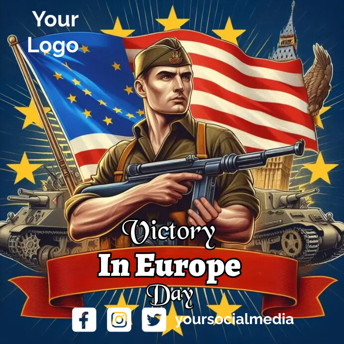 Victory In Europe Celebration Post Templat | PosterMyWall