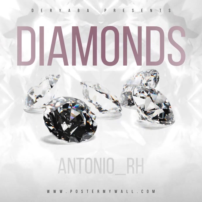 Video Diamonds White Silver Music CD Cover Template | PosterMyWall