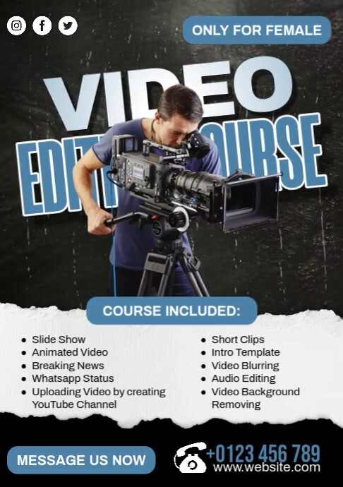Video Editing Course Ads Template | PosterMyWall