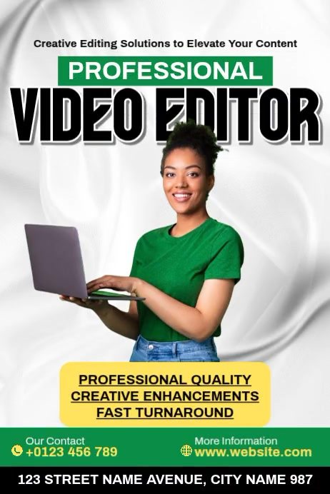 Video Editing Service Template | PosterMyWall