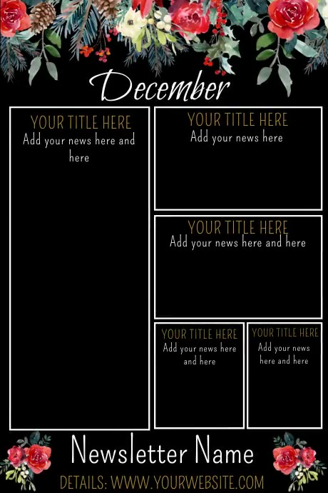 Elegant December Holiday Theme Newsletter Template | PosterMyWall