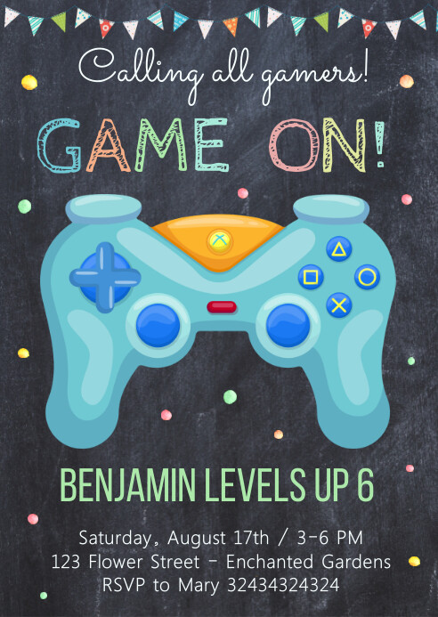Video Games Invitation, Video Games Invites Template | PosterMyWall