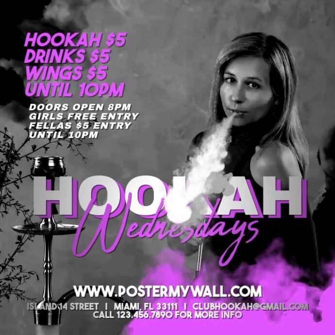 Video Hookah Instagram Post Smoke Bar Template | PosterMyWall